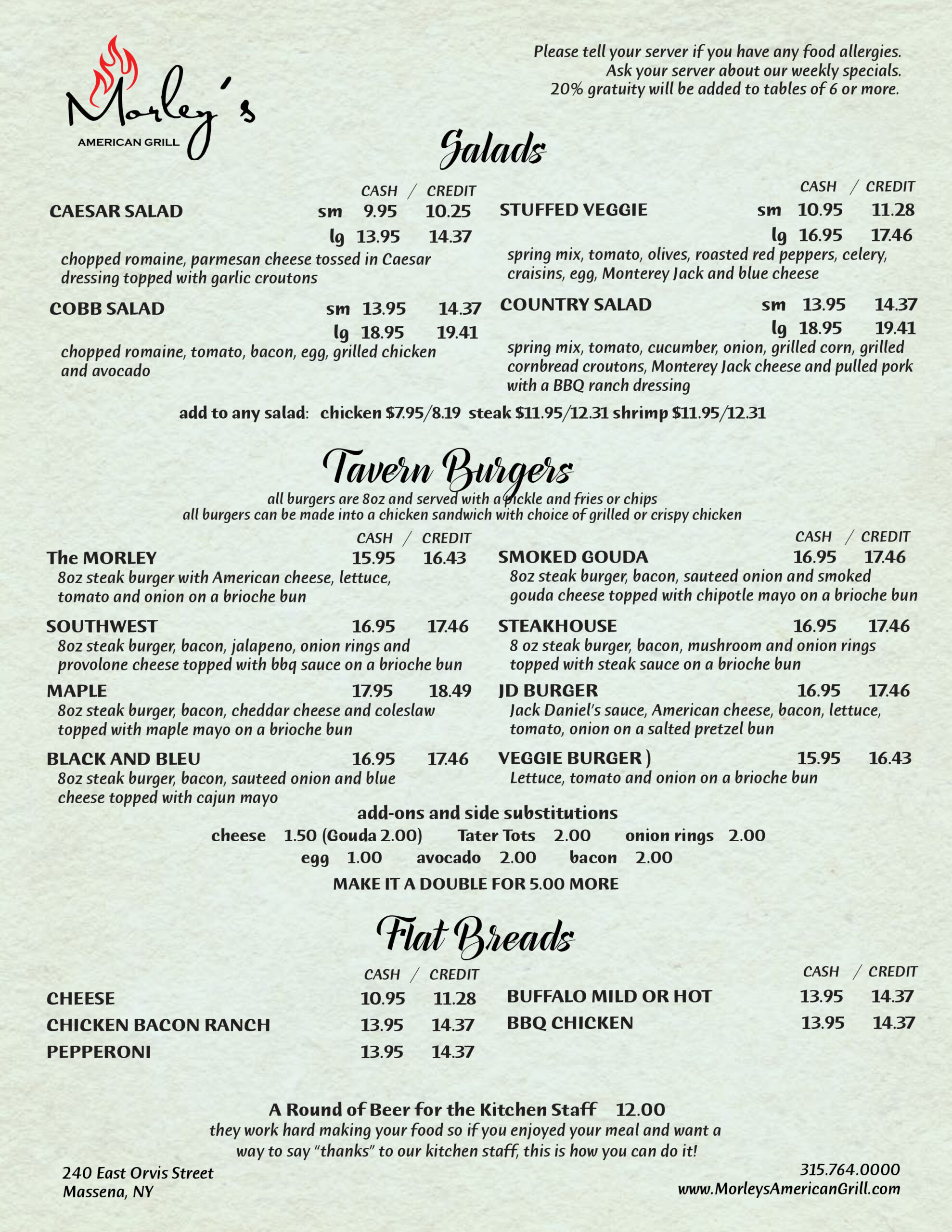Morleys American Grill | Tavern in Massena New York